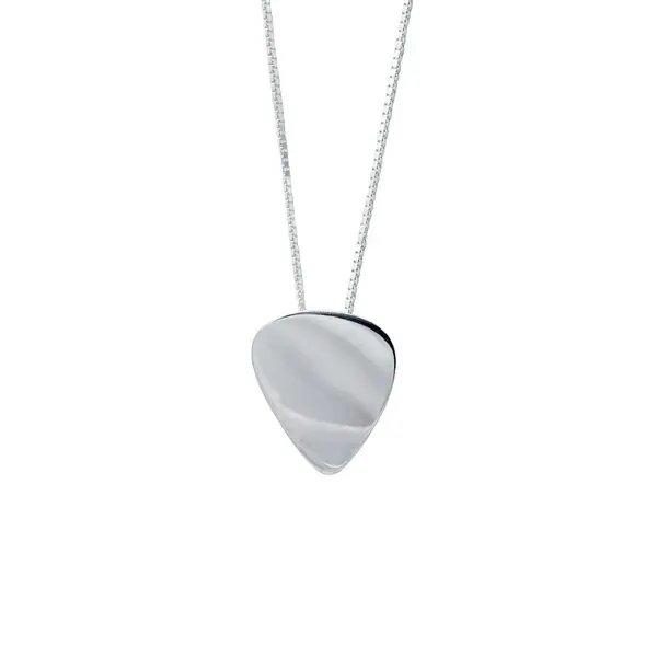 EDGE ONLY Plectrum Pendant Necklace - Silver