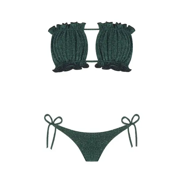 NUR KARAATA Sun Sparkle Bikini Set - Green