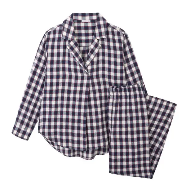MAMU DREAM Red / Blue Organic Cotton Navy & Red Gingham Check Pyjama Set - Red/blue
