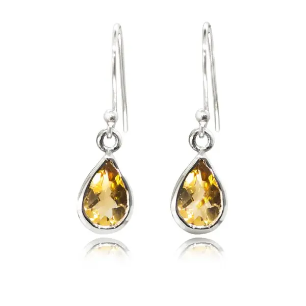 THE JEWELLERY STORE LONDON Teardrop Citrine Sterling Earrings - Silver