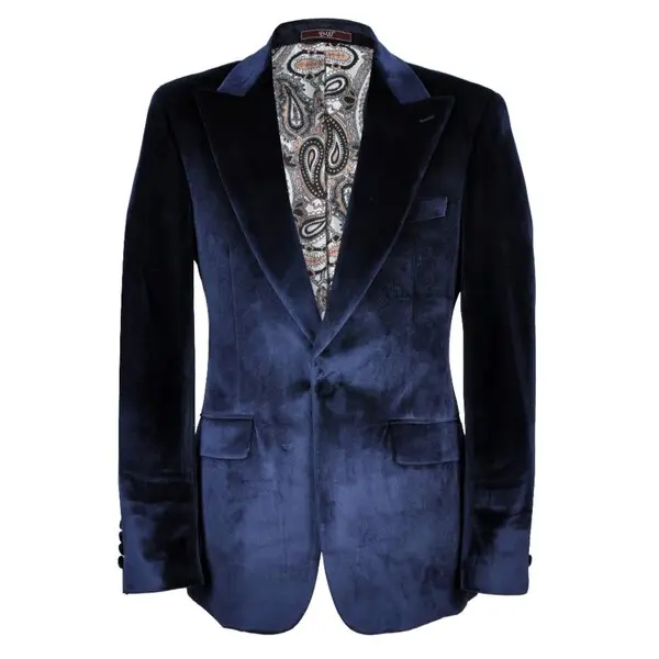 DAVID WEJ Maison Velvet Blazer – Navy
