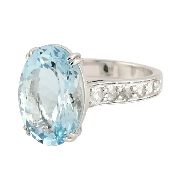 ARTISAN Name's Aquamarine & Diamond Ring - Blue/white
