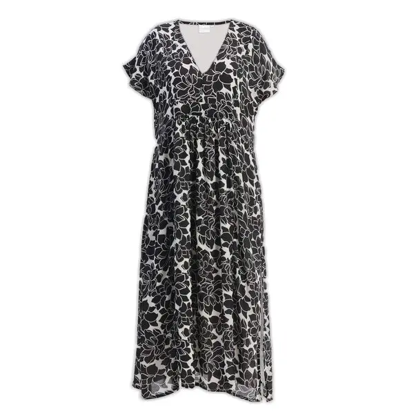 REISTOR Floral Maxi Dress With V-neck And Pockets
