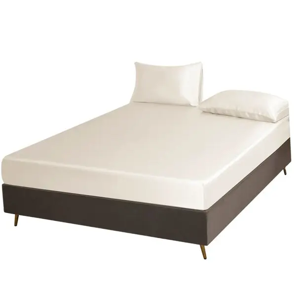 SOFT STROKES SILK Pure Mulberry Silk Seamless Fitted Sheet King Ivory - White