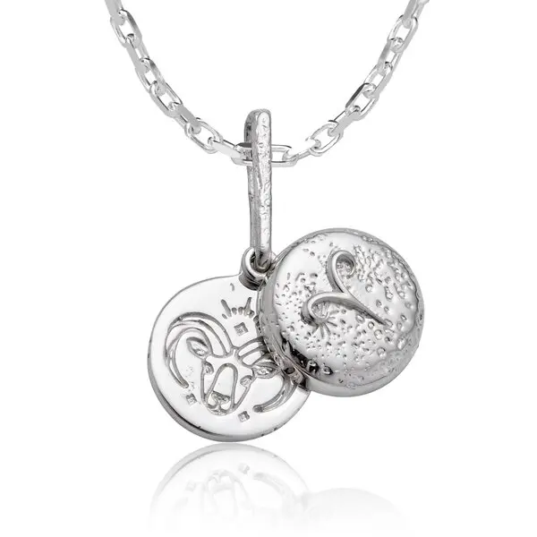 CARTOGRAPHY Aries Zodiac Locket Necklace - Silver