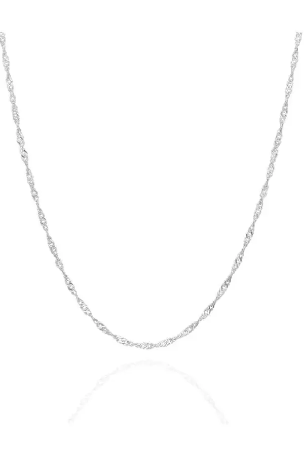 SPERO LONDON Sterling Singapore Twisted Curb Chain - Silver