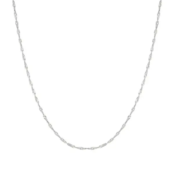 SPERO LONDON Sterling Singapore Twisted Curb Chain - Silver