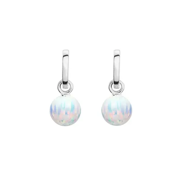 ORA PEARLS Ice Opal Hoop Earrings - Silver