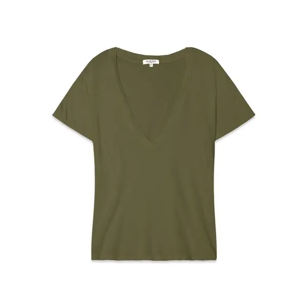NOEND Supima Cotton Deep V-neck T-shirt - Green