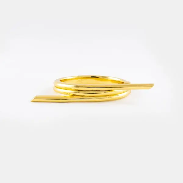 BORN IN EXILE Barbwire Brass Bangle - Gold
