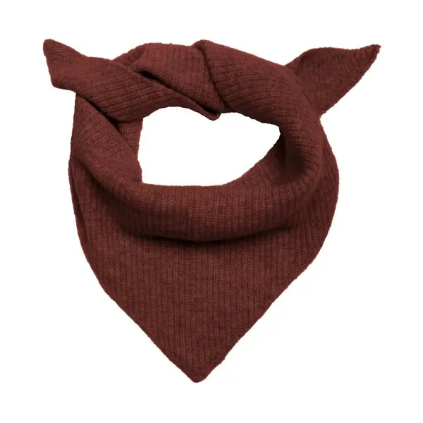 PAUL JAMES KNITWEAR Lambswool Ribbed Triangle Scarf - Orange