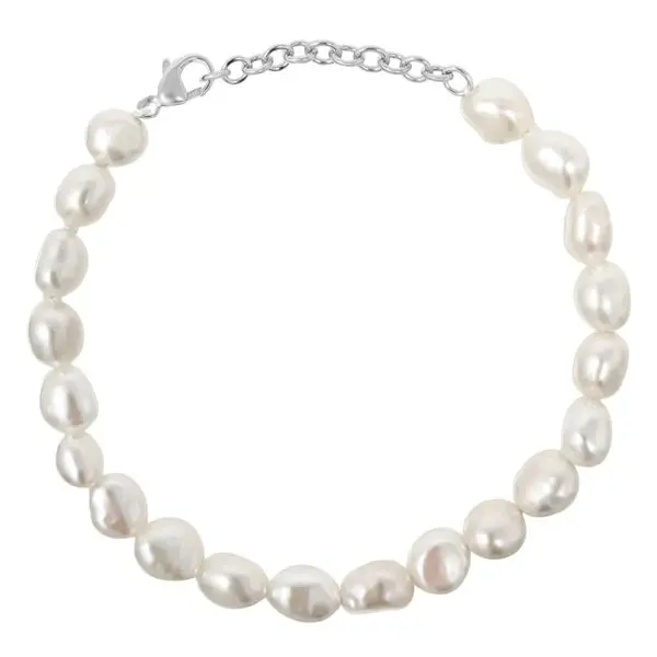 KIRI & BELLE Alyssa Baroque Pearl Sterling Bracelet - Silver