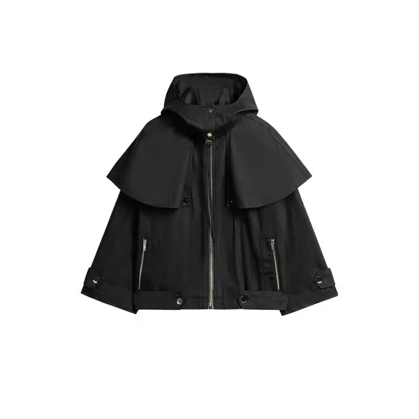 NOCTURNE Hooded Short Trench Jacket