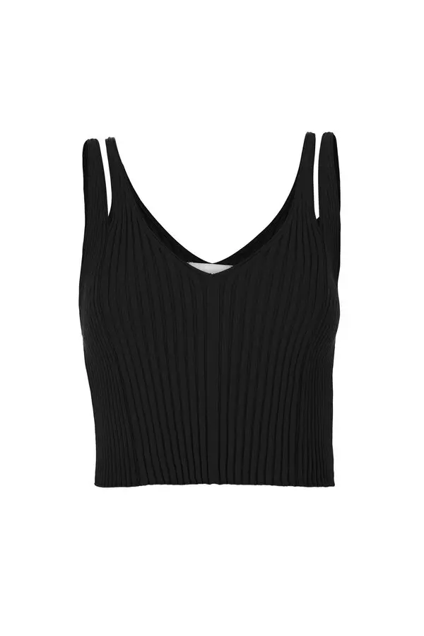 SALANIDA Donna Ribbed Crop Top - Black