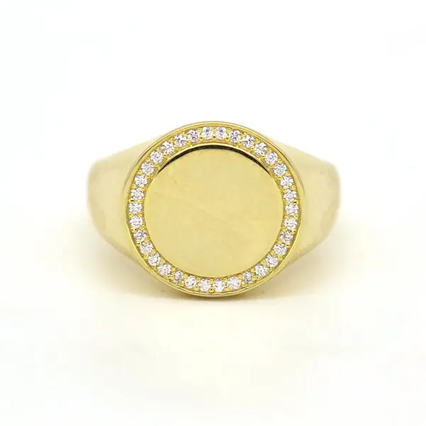 VICSTONENYC FINE JEWELRY Natural Diamond Signet Ring - Gold