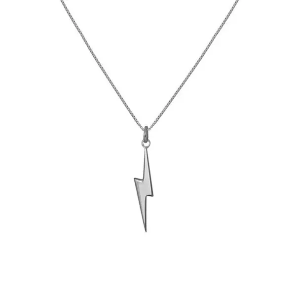 EDGE ONLY Mini Pointed Lightning Bolt Pendant - Silver