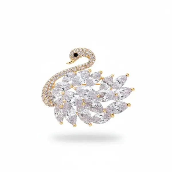 ANGEL BAROCCO Swan Brooch - Gold