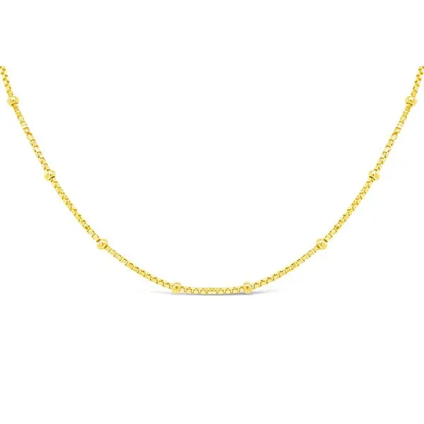 SOLIO JEWELLERY 18k Solid Gold Popcorn Chain Necklace - Gold/yellow