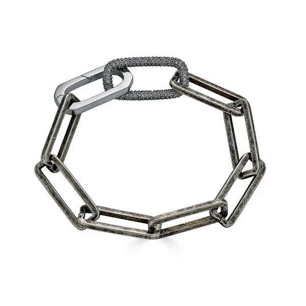 LONI PAUL JEWELRY Chunky Rectangle Paperclip Chain Bracelet - Silver