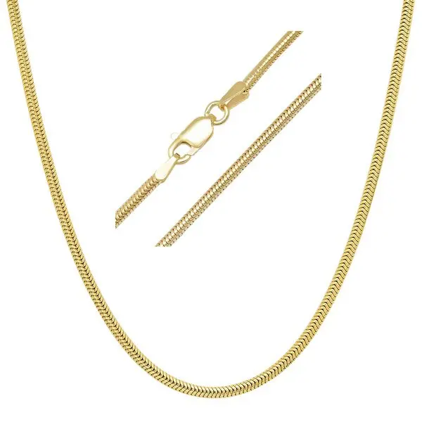 KYLIE HARPER Italian 14k Gold Over Sterling Snake Chain Necklace - Silver