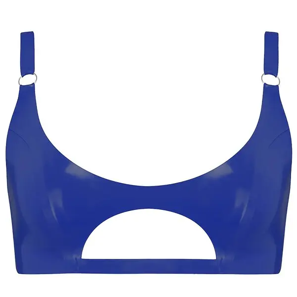 ELISSA POPPY Latex Cut Out Bralette - Blue