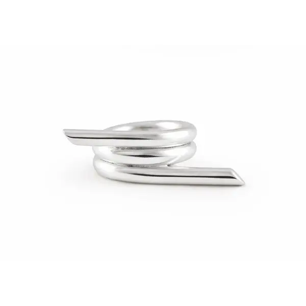 BORN IN EXILE Barbwire Brass Two Twist Ring - Silver