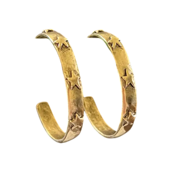 SCCOLLECTION Levi Star Studded Hoop Earrings - Gold
