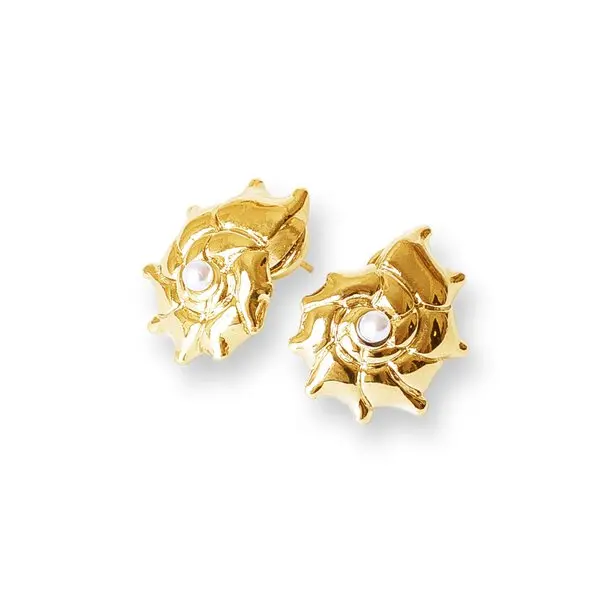 CLASSICHARMS Leah Shell Stud Earrings - Gold