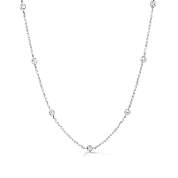 DOWER & HALL Sterling White Sapphire Chain Necklace - Silver