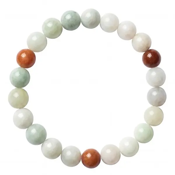 SEREE Pea Jade Beaded Bracelet - Green