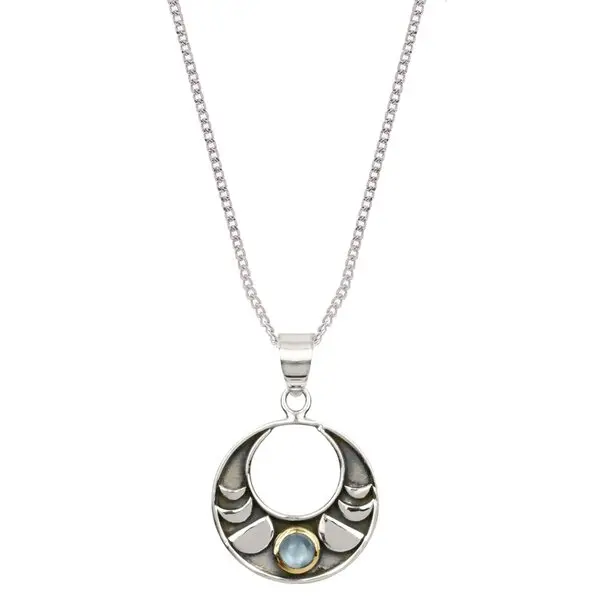 CHARLOTTE'S WEB JEWELLERY Moon Phase Silver Necklace - Black/silver