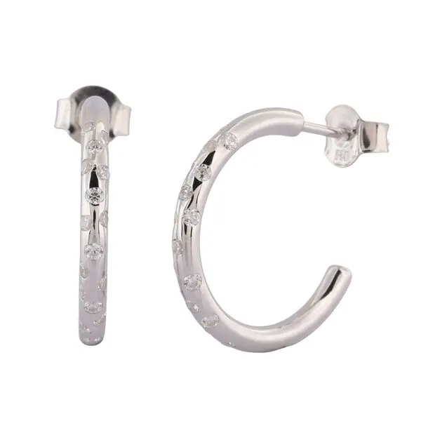DAINTY LONDON Seren Hoop Earrings - Silver