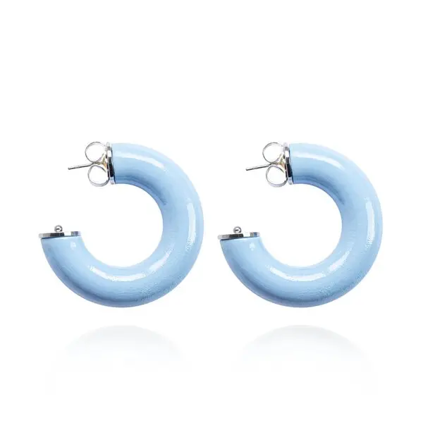 SAULE LABEL Alba Hoops In Skyfall - Blue