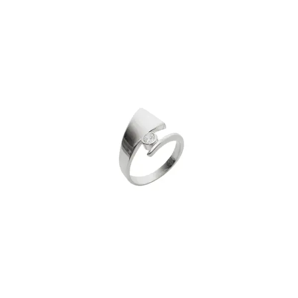 SPERO LONDON Triangle Wrapping Solitaire Ring - Silver