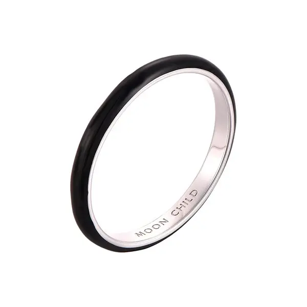 PINNOLE Thin Band Ring - Black