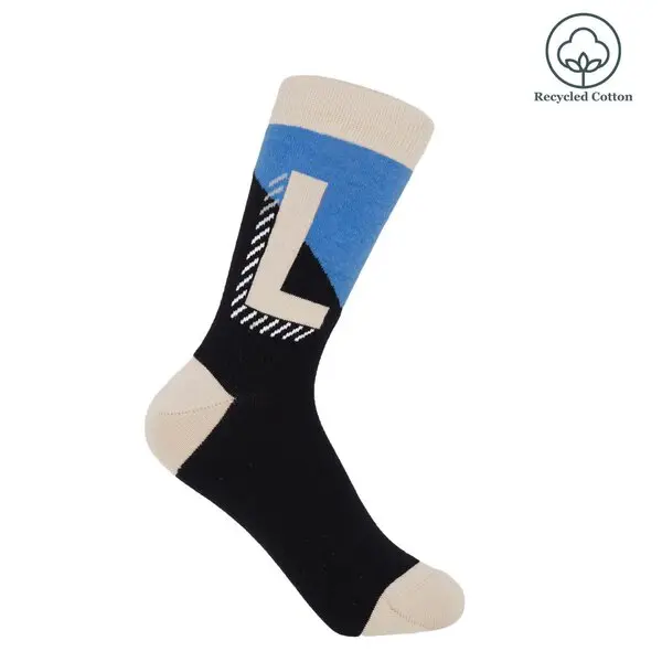 PEPER HAROW - MADE IN ENGLAND Alphabet Socks - Black