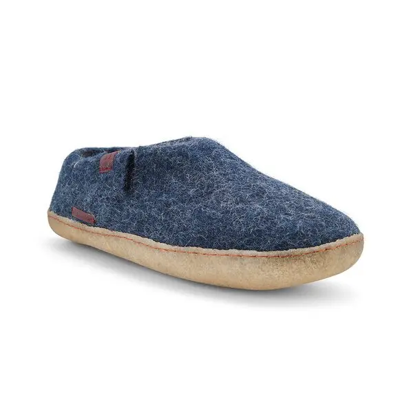 BETTERFELT Classic Wool Felt Slipper With Crepe Rubber Sole - Blue