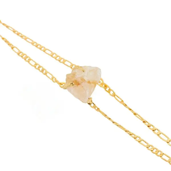 WJY STUDIO LONDON Gold-tone Adjustable Citrine Bracelet - Gold/yellow