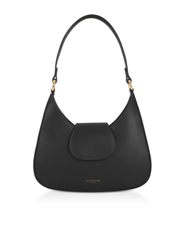 LE PARMENTIER Obolo Leather Shoulder Bag - Black