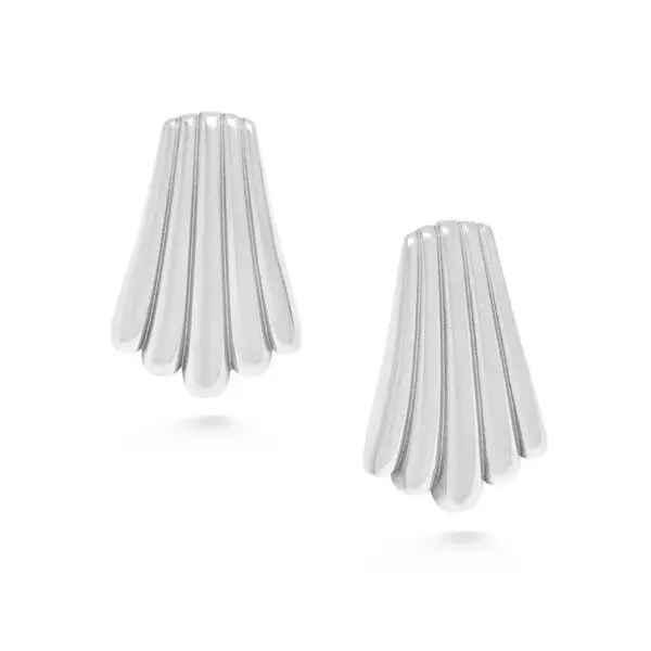 NIALAYA JEWELRY Calico Shell Earrings - Silver