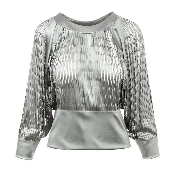 SILVIA SERBAN Laser-cut Blouse - Silver