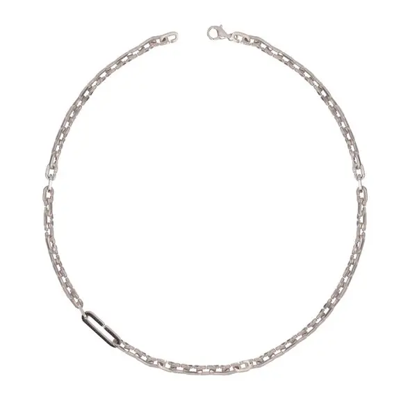 DIME TRIBE Route 66 Bridge Chain Necklace - Silver
