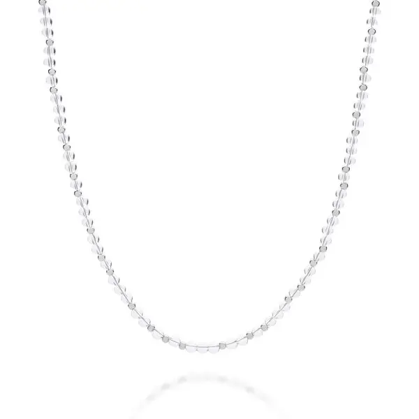 NELLOU JEWELLERY Neutrals / Jewel Bead April Birthstone Necklace - Silver