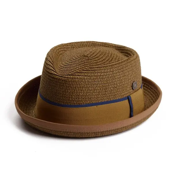 DASMARCA HATS Dasmarca Durban Porkpie Straw Hat - Brown