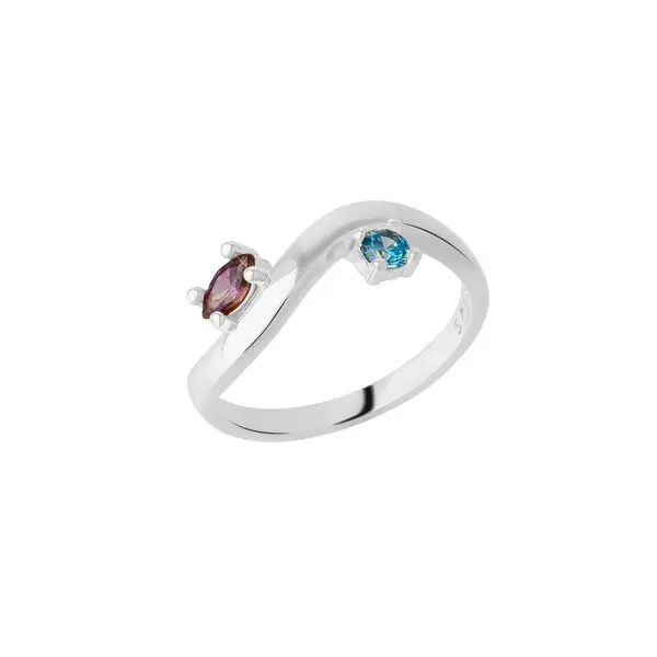SPERO LONDON Bended Sterling Double Gemstone Ring - Silver