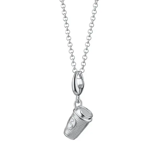 LILY CHARMED Sterling Takeaway Coffee Cup Charm Necklace - Silver