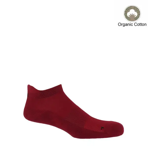 PEPER HAROW - MADE IN ENGLAND Organic Cotton Trainer Sport Socks - Red