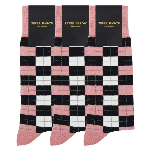 PEPER HAROW - MADE IN ENGLAND Peper Harow Checkmate Socks Bundle - Pink