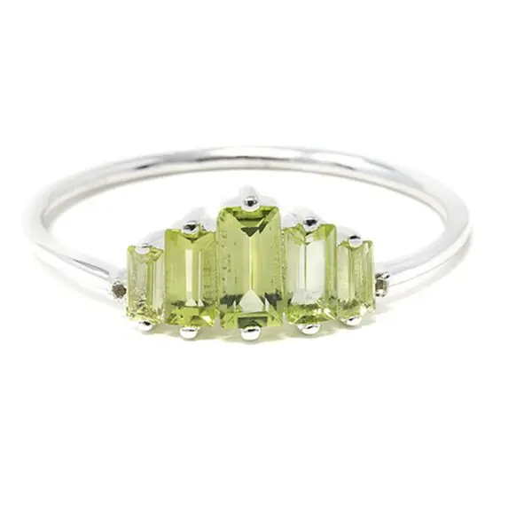 NASI SILVER Aaliyah Peridot & White Topaz Ring - Green