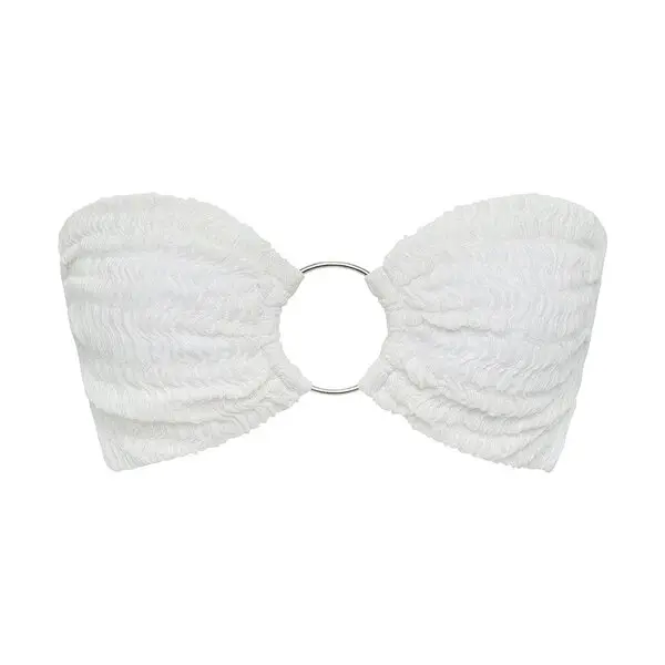MONTCE Seychelles Tori Ties Bandeau Bikini Top - White
